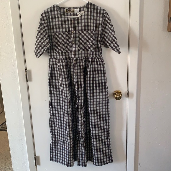 Forenza | Dresses | Vintage Forenza Black Red White Plaid Button Front ...